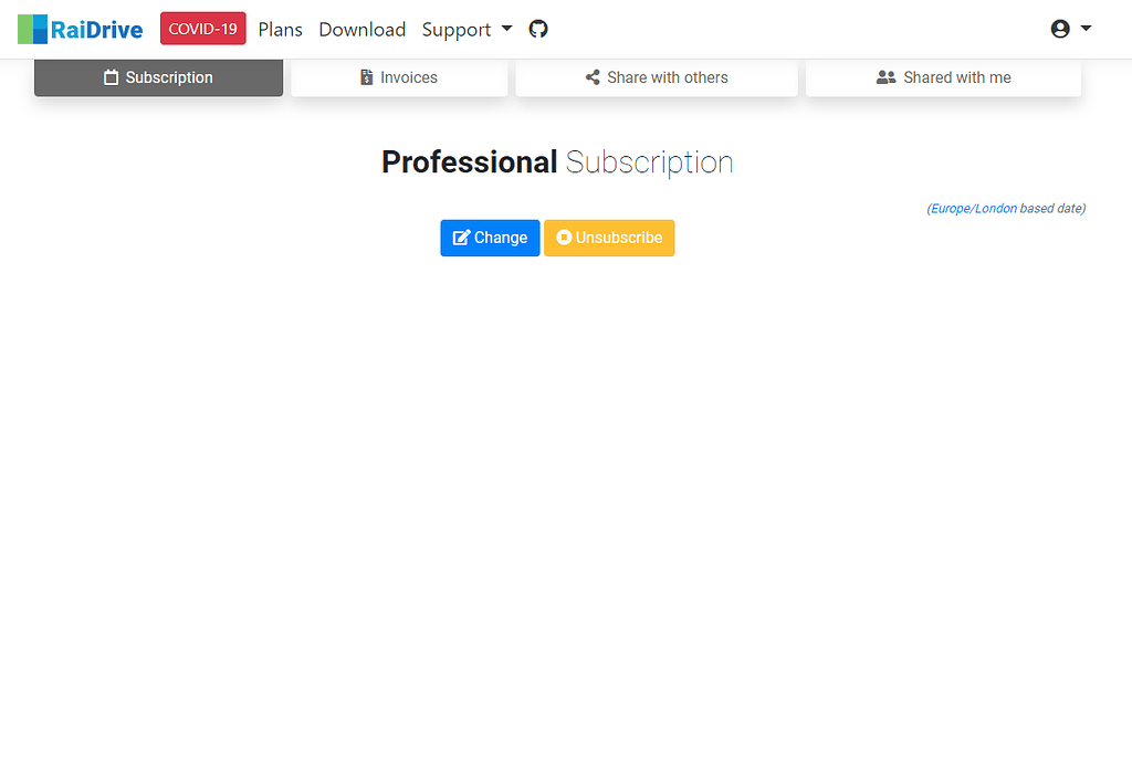 Website cannot see Subscription and share with other option under the tabs - General - RaiDrive ...