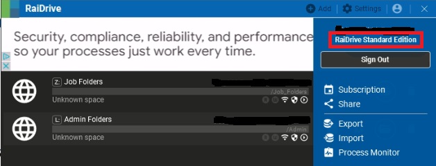Essential Version is Un-Registering - General - RaiDrive Forum